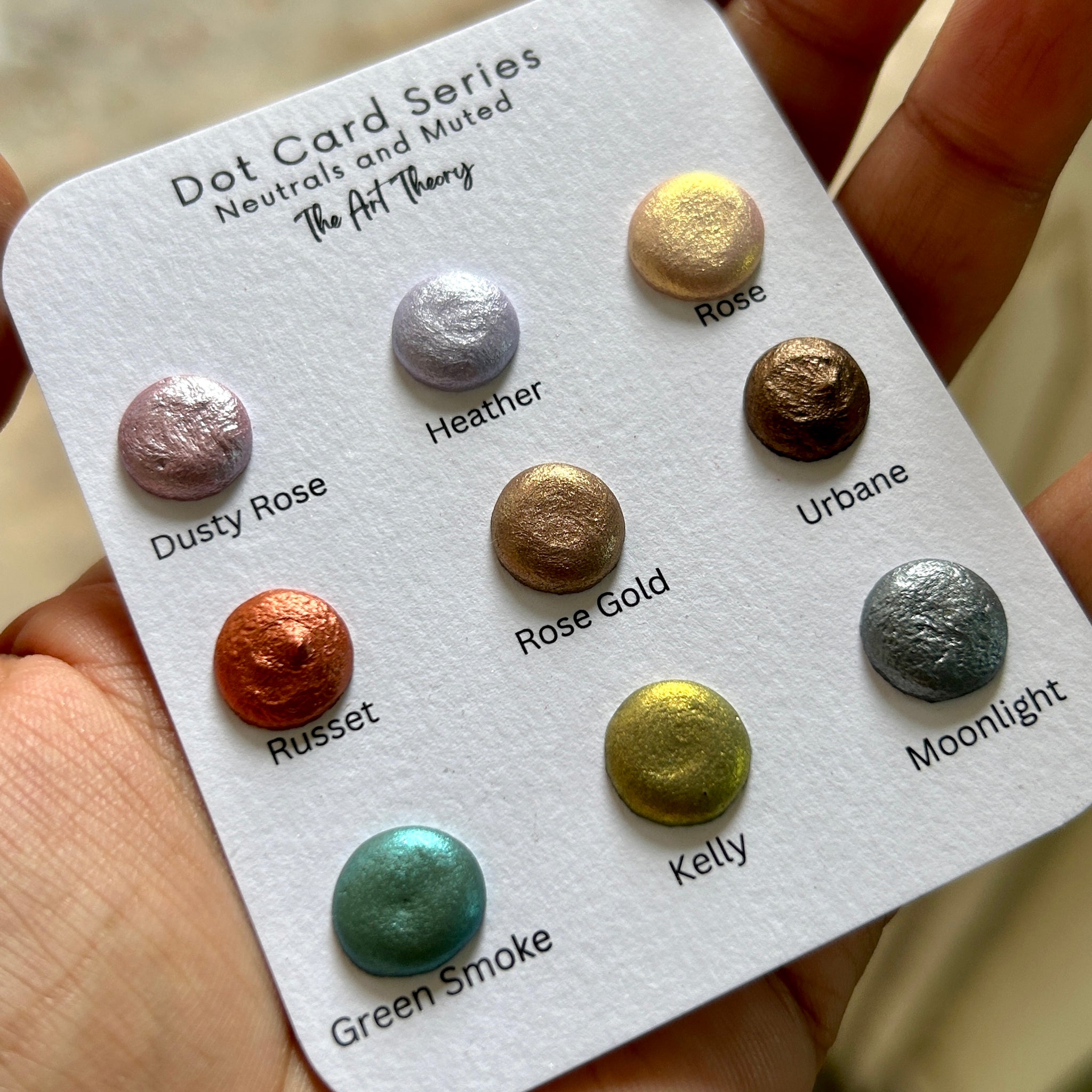 METALLIC MICA DOT CARDS handmade watercolor shimmer effect – The Art Theory